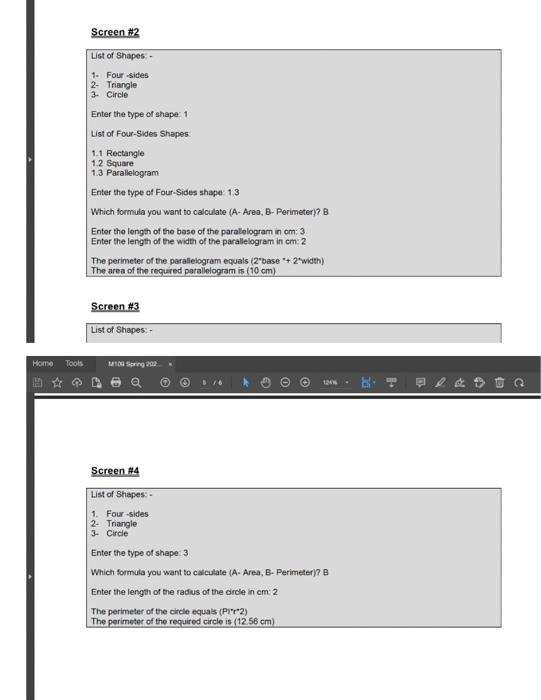 Solved Problem \# 1: Shapes Tutorial (35 marks) Given the | Chegg.com