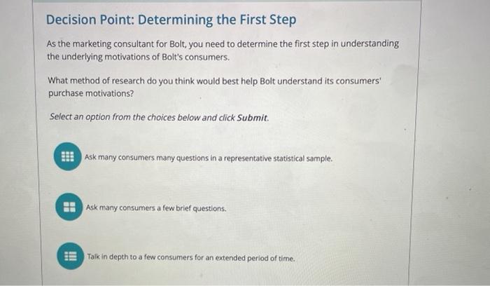 Solved Decision Point: Determining the First Step As the | Chegg.com