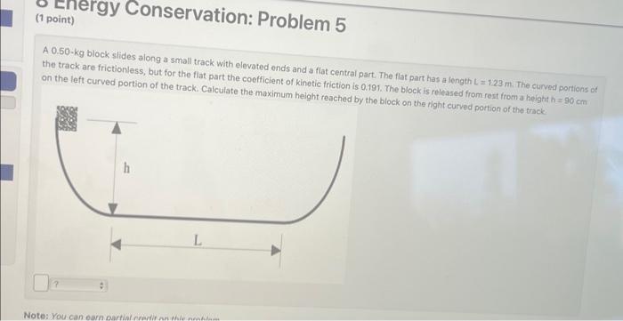 Solved A 0.50.kg block slides along a small track with | Chegg.com
