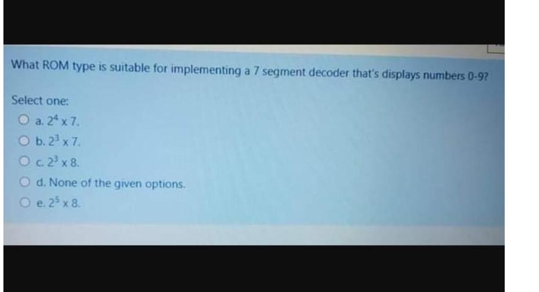 Solved What ROM type is suitable for implementing a 7 | Chegg.com