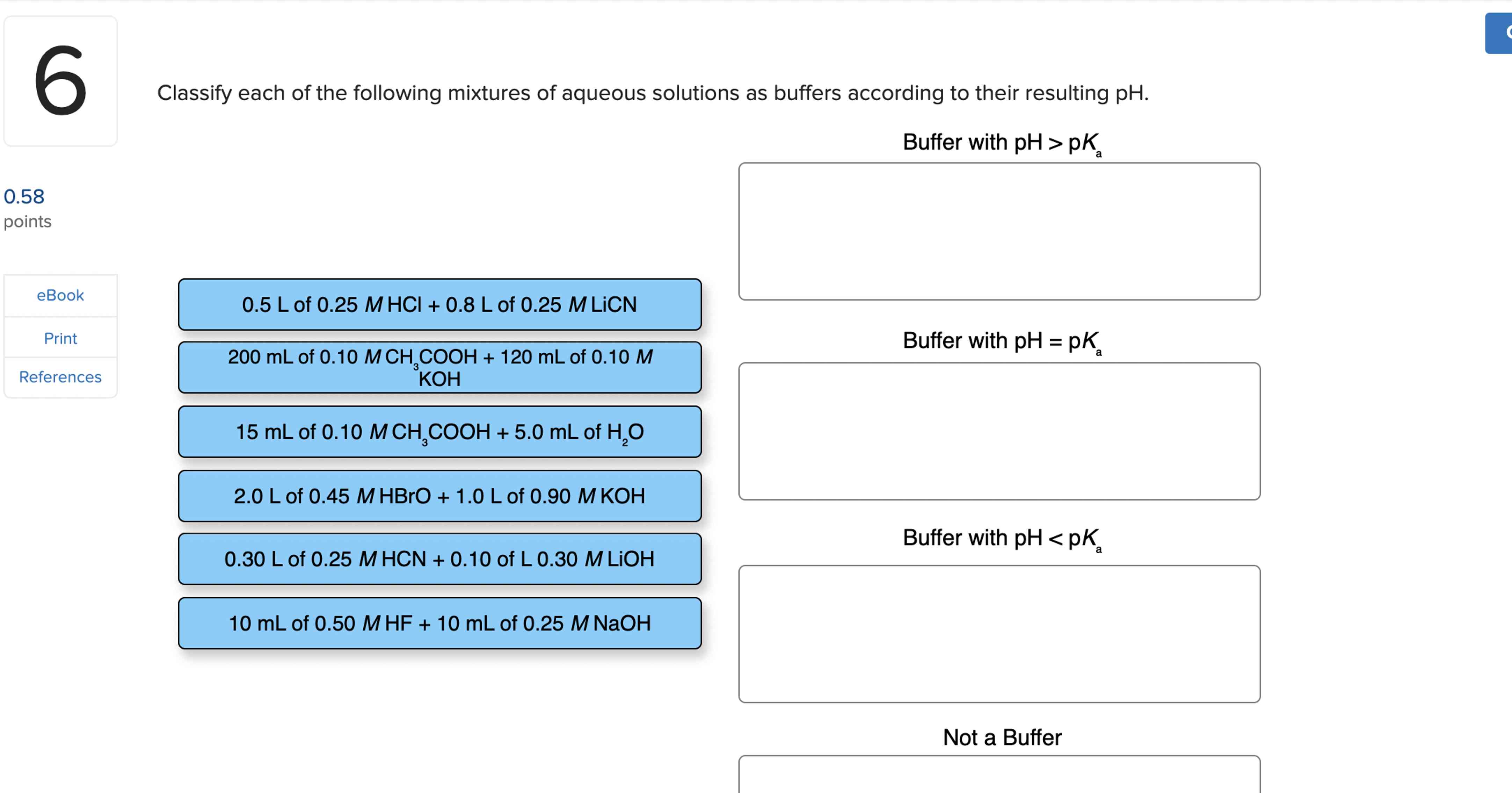 Solved Classify each of the following mixtures of aqueous | Chegg.com
