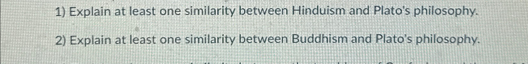 Solved Explain at least one similarity between Hinduism and | Chegg.com