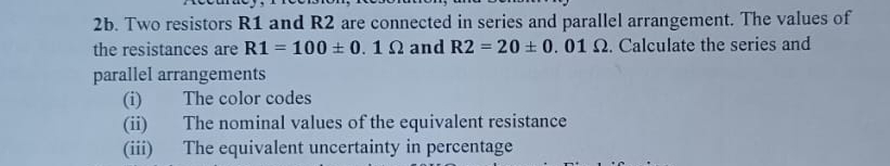 Solved 2b. ﻿Two resistors R1 ﻿and R2 ﻿are connected in | Chegg.com