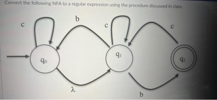 Solved Convert the following NFA to a regular expression | Chegg.com