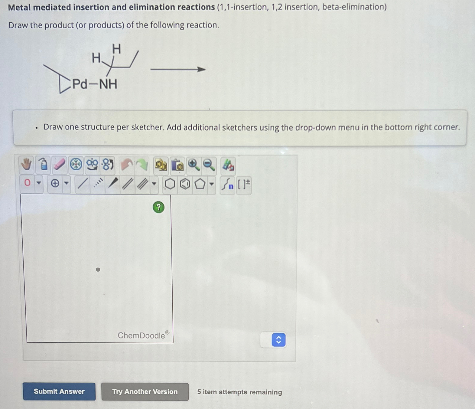 Solved Metal mediated insertion and elimination reactions | Chegg.com