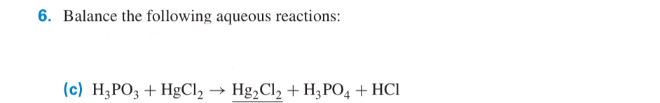 Balance the following aqueous | Chegg.com