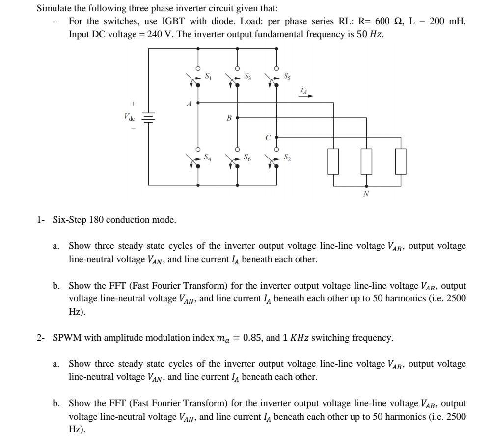 USE PSIM FOR THE SIMULATION PART AND DO PARTS 1 AND | Chegg.com