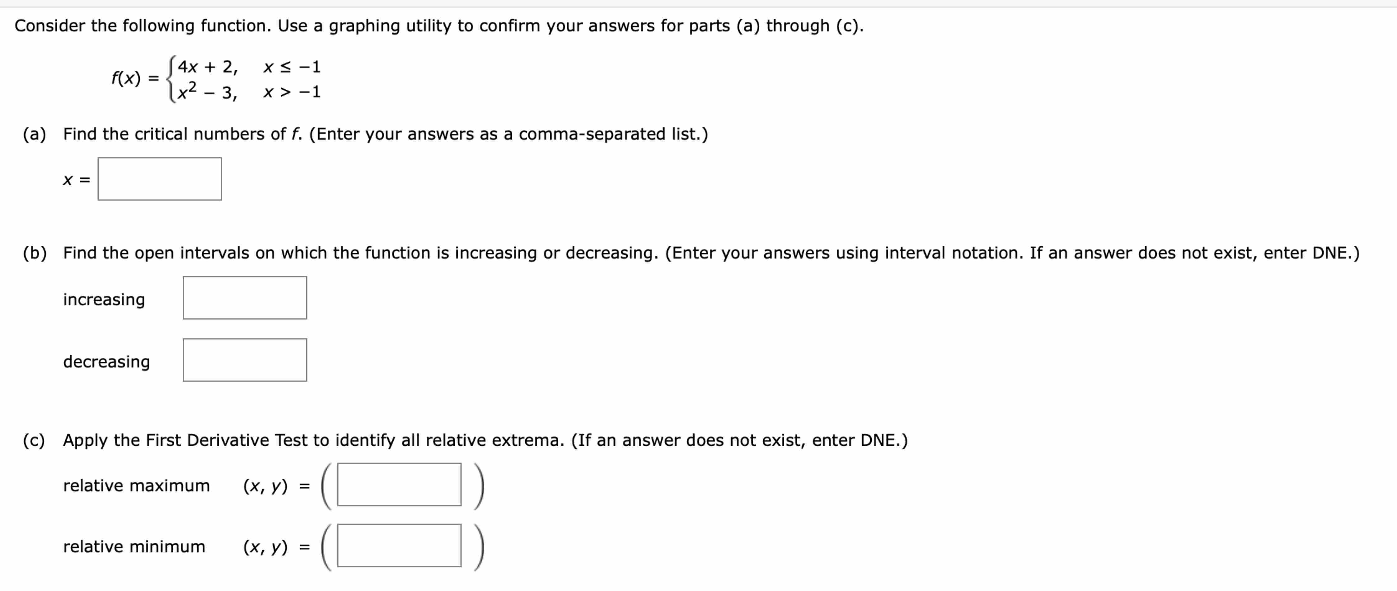 Solved Consider the following function. Use a graphing | Chegg.com