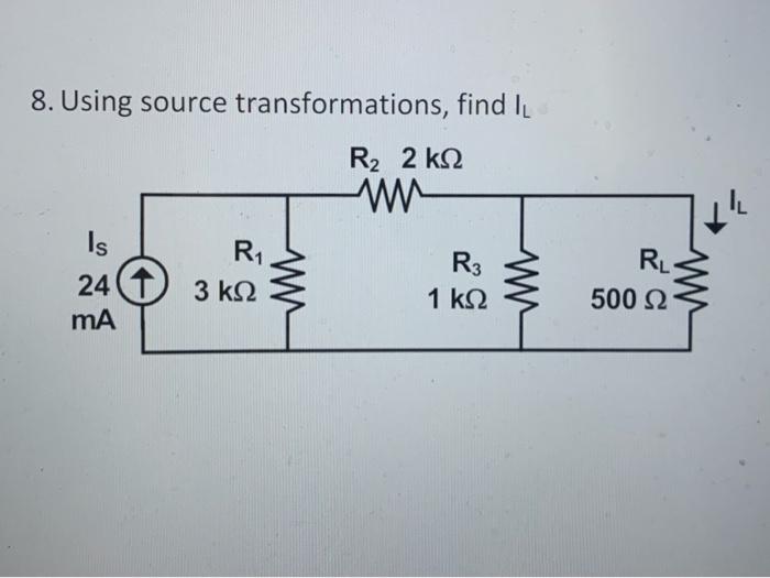 Solved Find VL using source transtormations.7. Find Vs,V2, | Chegg.com
