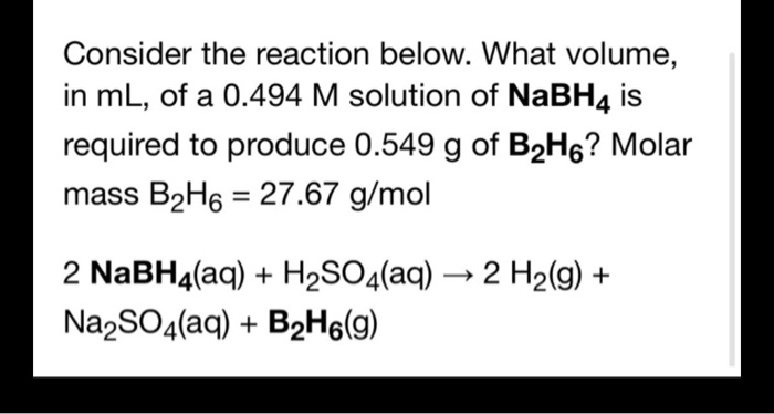 Solved Consider the reaction below. What volume, in ml, of a | Chegg.com