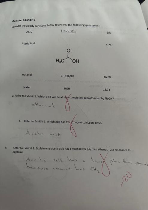 Solved ethanol CH3CH2OH 16.00 water HOH 15.74 a. Refer to | Chegg.com
