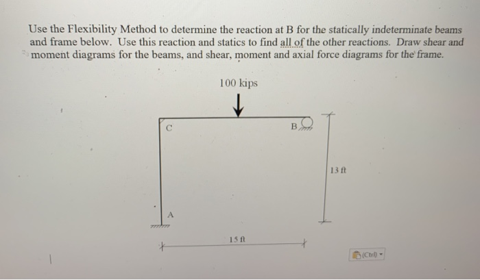 Solved Use the Flexibility Method to determine the reaction | Chegg.com