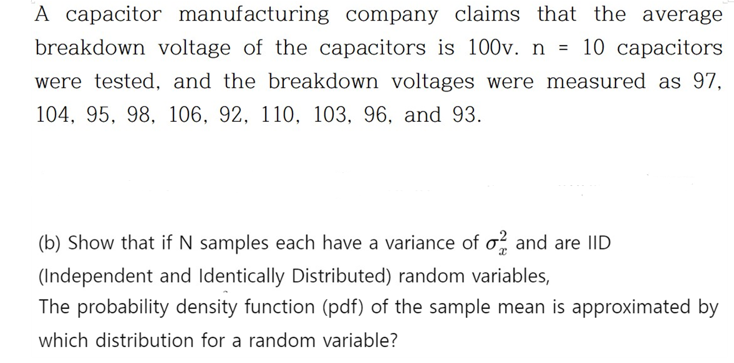 Solved A capacitor manufacturing company claims that the | Chegg.com