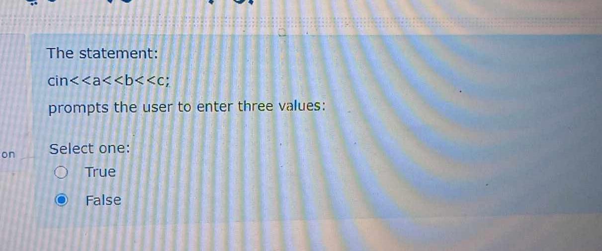 Solved The statement:cin