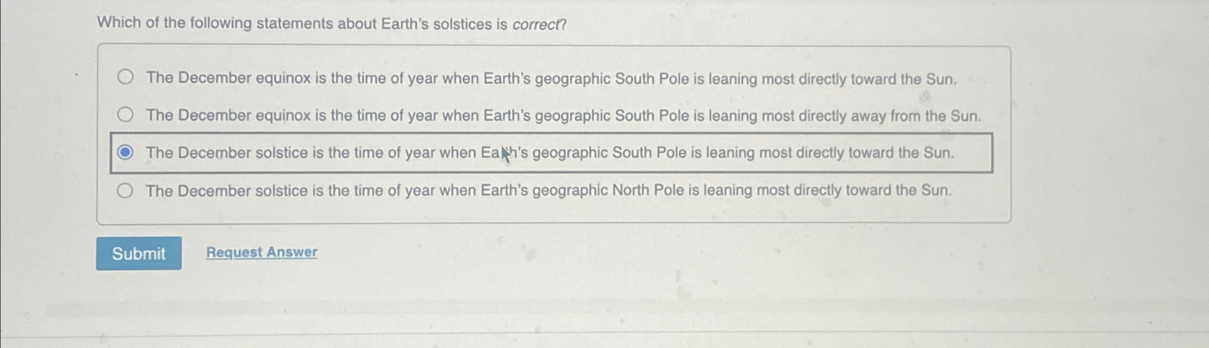 Solved Which of the following statements about Earth's | Chegg.com