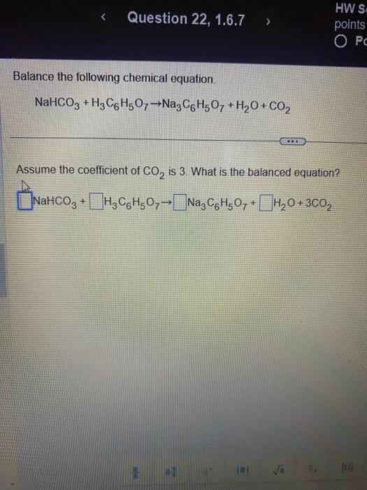 Solved Balance the following chemical equation. | Chegg.com