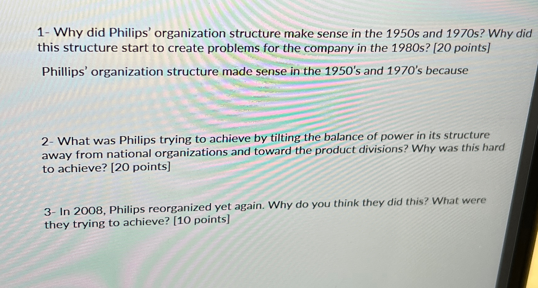 Solved 1- ﻿Why did Philips' organization structure make | Chegg.com