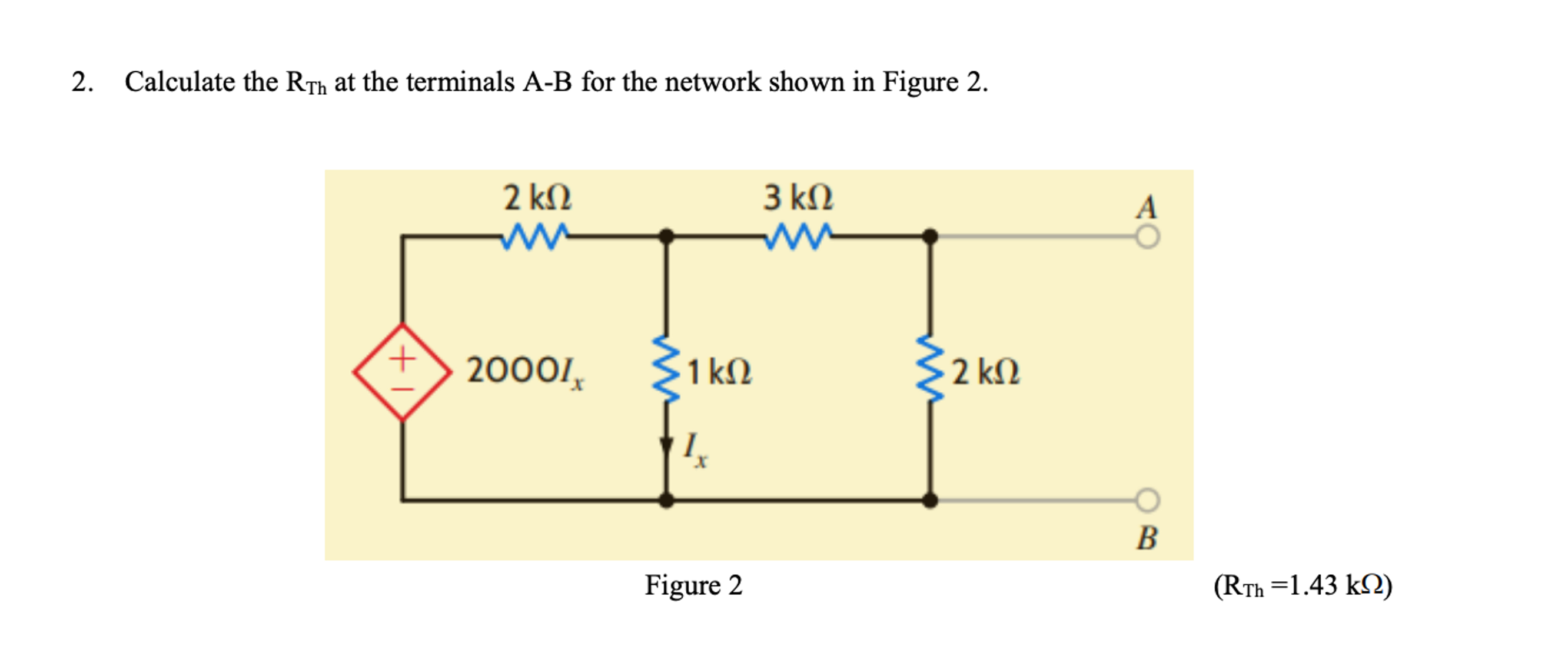 Solved Calculate the RTh ﻿at the terminals A-B ﻿for the | Chegg.com