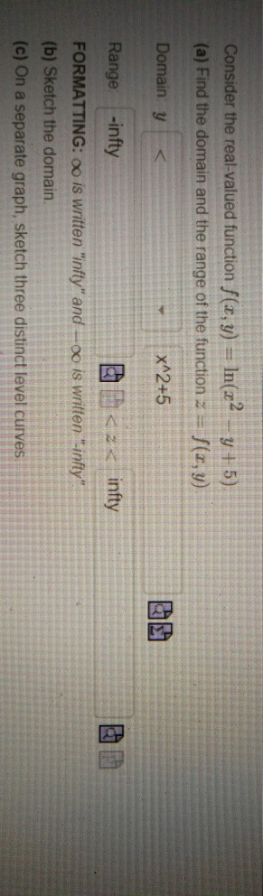 Solved Consider the real-valued function f(x,y) = ln(22 – y | Chegg.com