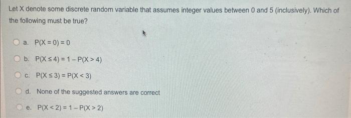 Solved Let X denote some discrete random variable that | Chegg.com