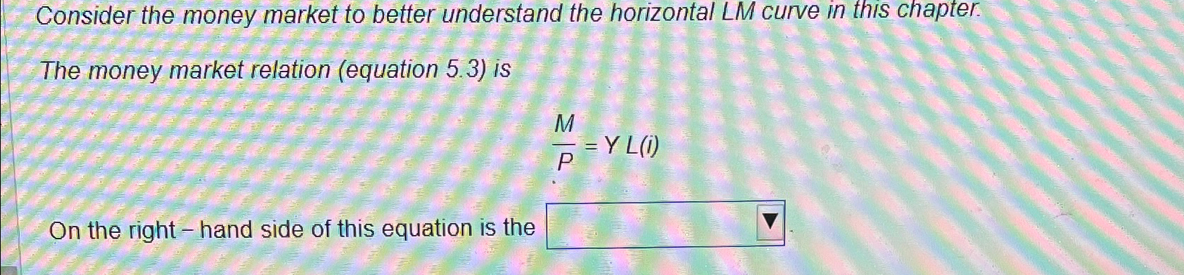 Solved Consider the money market to better understand the | Chegg.com
