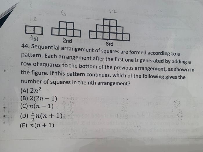 Solved 12 2 1 st 2nd 3rd 44, Sequential arrangement of | Chegg.com
