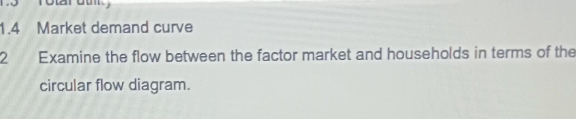 Solved examine the flow between the factor market and | Chegg.com
