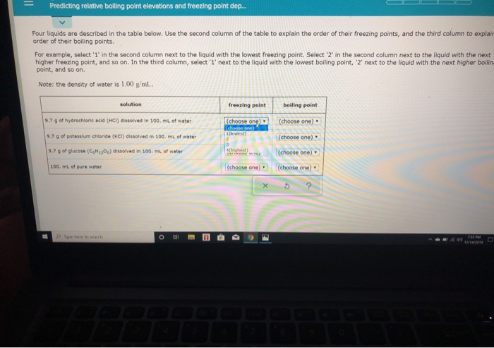Solved ADVANCED MATERIAL Predicting relative boiling point | Chegg.com
