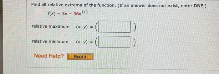 Solved Find all relative extrema of the function. (If an | Chegg.com