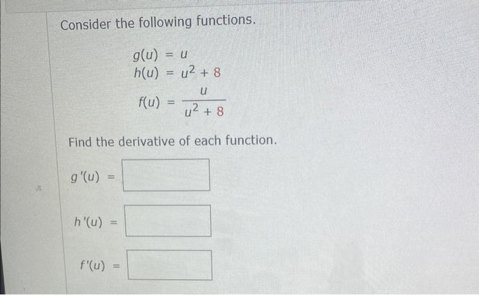 Solved 1170,9on.Consider the following functions. | Chegg.com