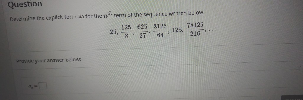 Solved Question Determine the explicit formula for the nth | Chegg.com