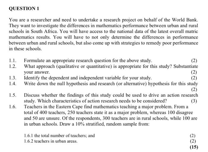 You are a researcher and need to undertake a research | Chegg.com