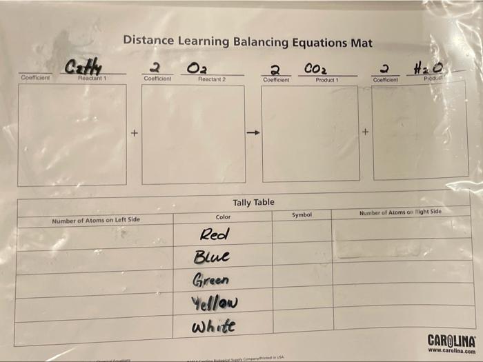 Solved Distance Learning Balancing Equations Mat Catley O2 | Chegg.com