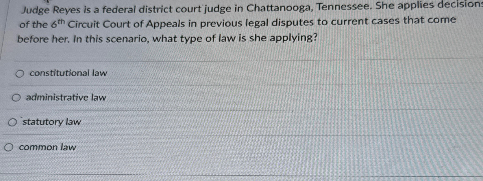 Solved Judge Reyes is a federal district court judge in | Chegg.com