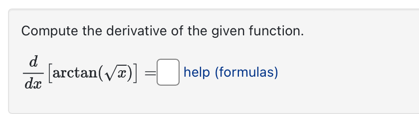 Solved Compute the derivative of the given | Chegg.com