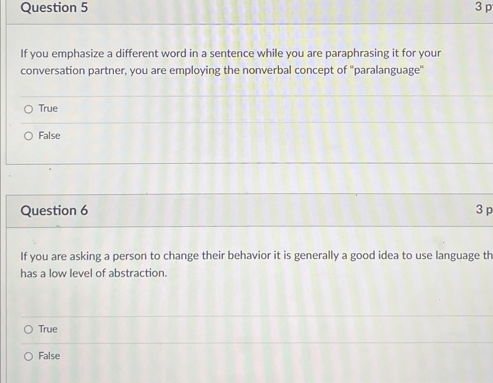 Solved Question 5If you emphasize a different word in a | Chegg.com