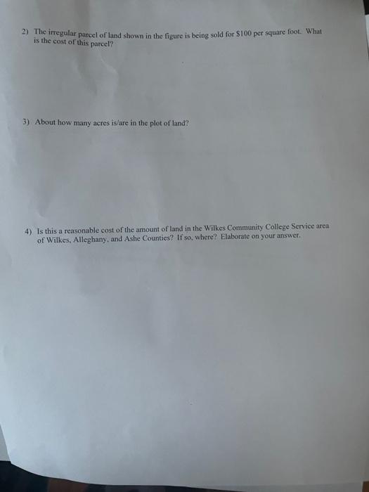 Solved The following is a drawing of an irregular parcel of | Chegg.com