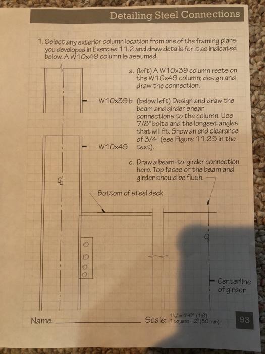 Solved Detailing Steel Connections 1. Select any exterior | Chegg.com