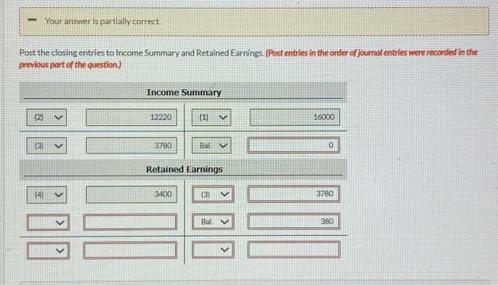 Solved Please help me properly fill out the remaing entries | Chegg.com