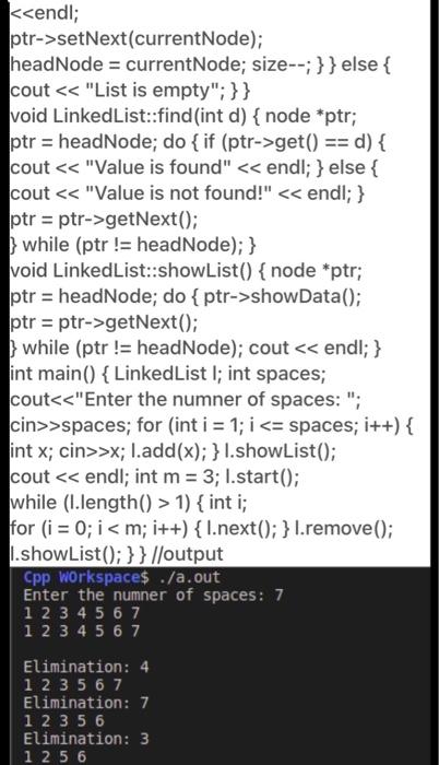 Solved #include using namespace std; class node { private: | Chegg.com