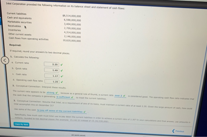 Solved Intel Corporation provided the following information | Chegg.com