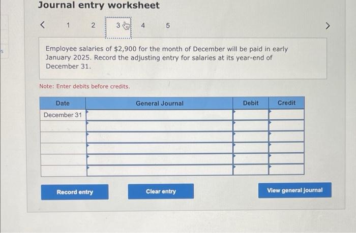 Solved Exercise 3-12 (Algo) Record year-end adjusting | Chegg.com
