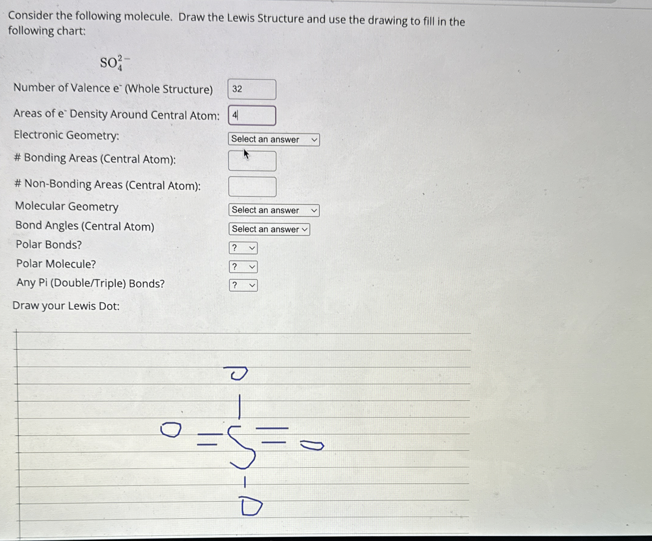 Consider the following molecule. Draw the Lewis | Chegg.com
