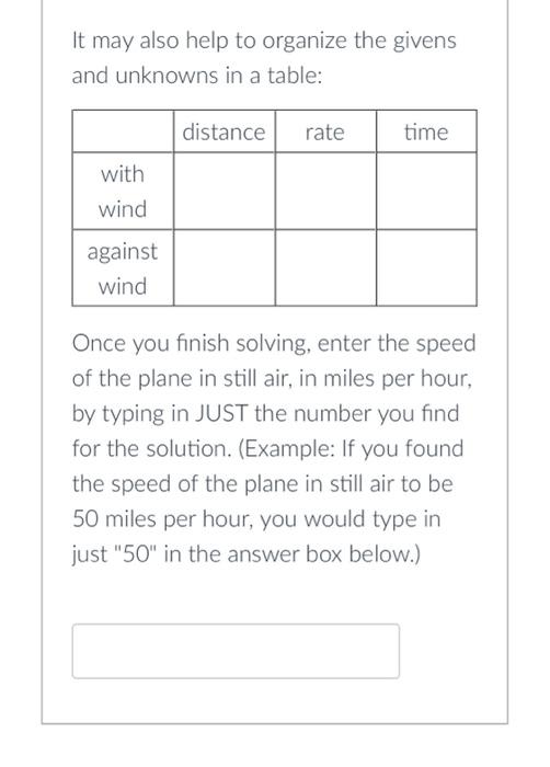 Solved Solve this distance, rate, time application involving | Chegg.com