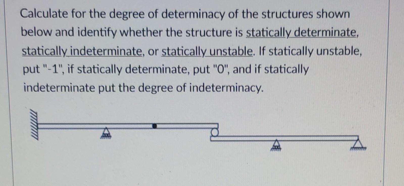 Solved Calculate for the degree of determinacy of the | Chegg.com