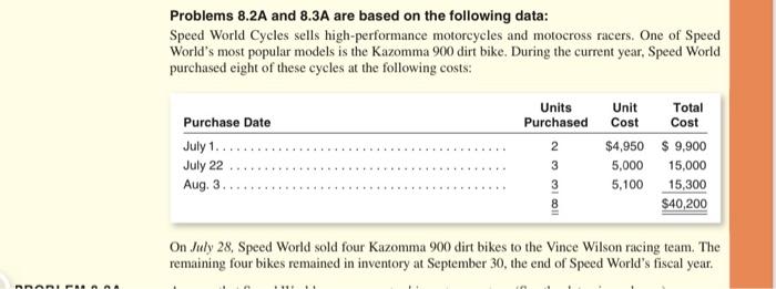 Solved PROBLEM 8.3A Alternative Cost Flow Assumptions in a | Chegg.com