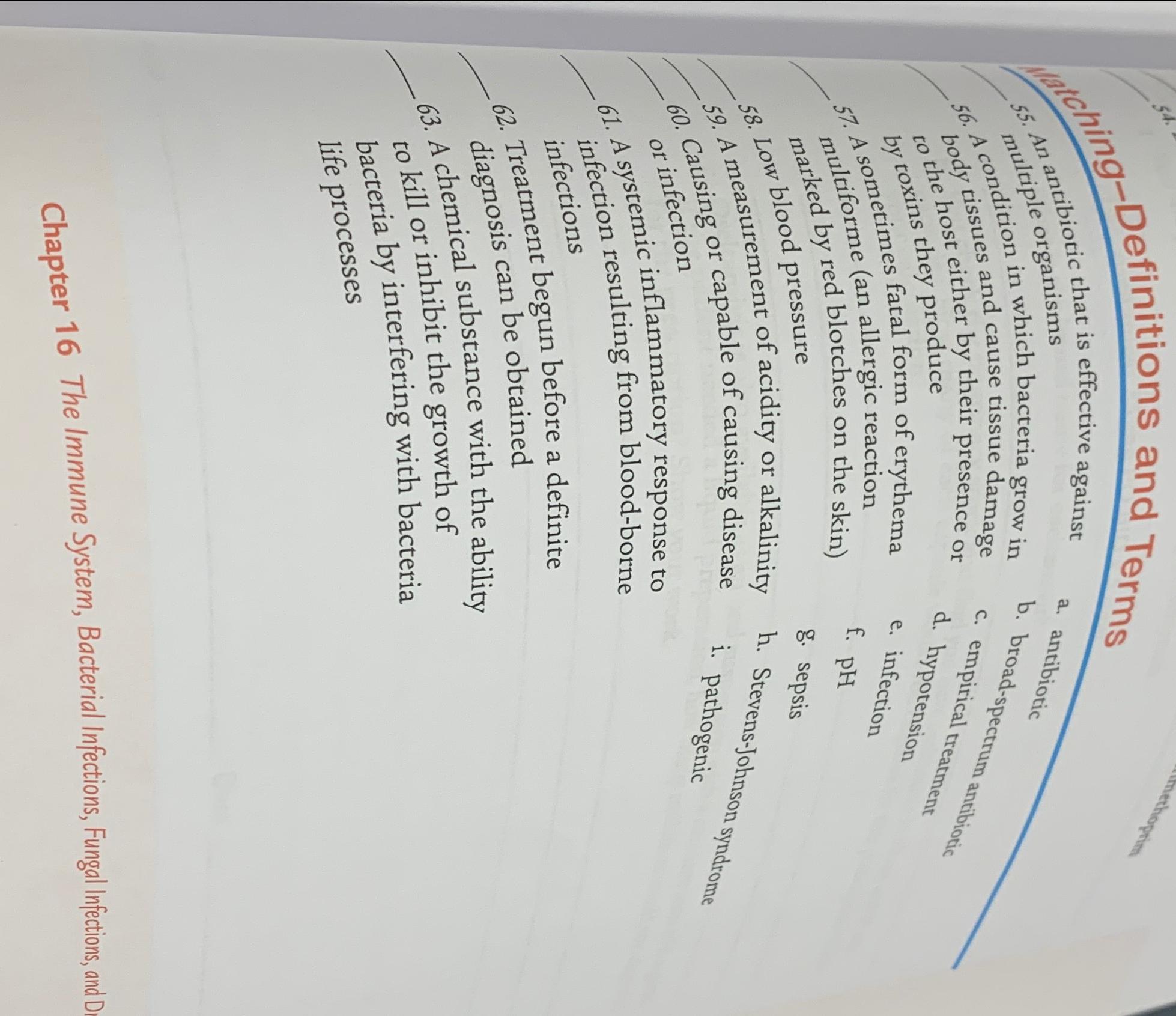 Solved Definitions and Terms55. ﻿An antibiotic that is | Chegg.com