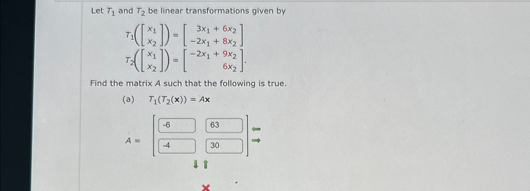 Solved Let T1 ﻿and T2 ﻿be linear transformations given | Chegg.com
