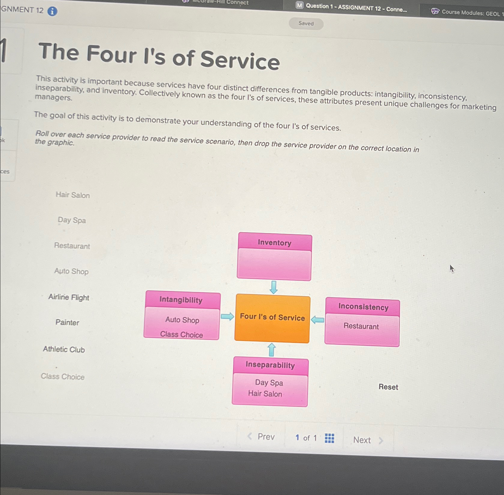 Solved GNMENT 12connectlerQuestion 1 - ﻿ASSIGNMENT 12 - | Chegg.com