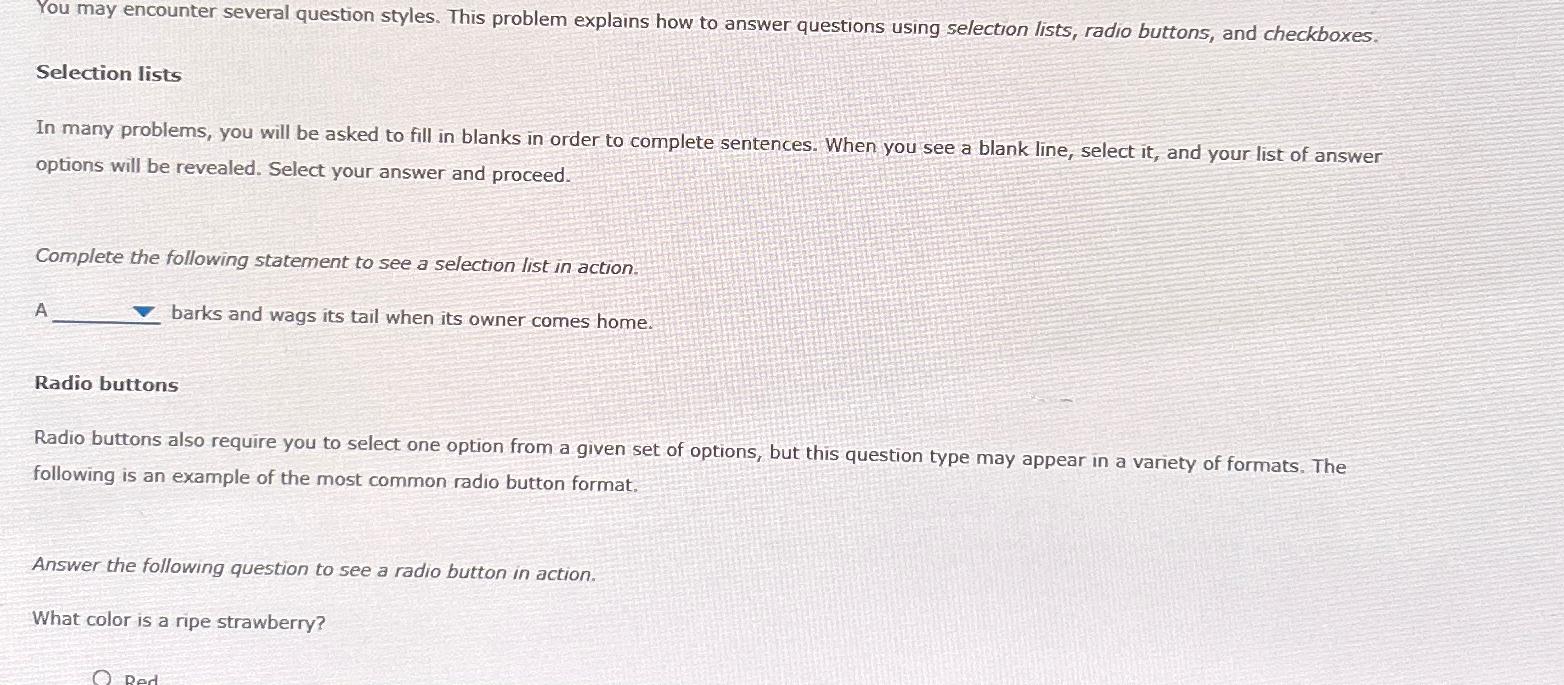 Solved You may encounter several question styles. This | Chegg.com